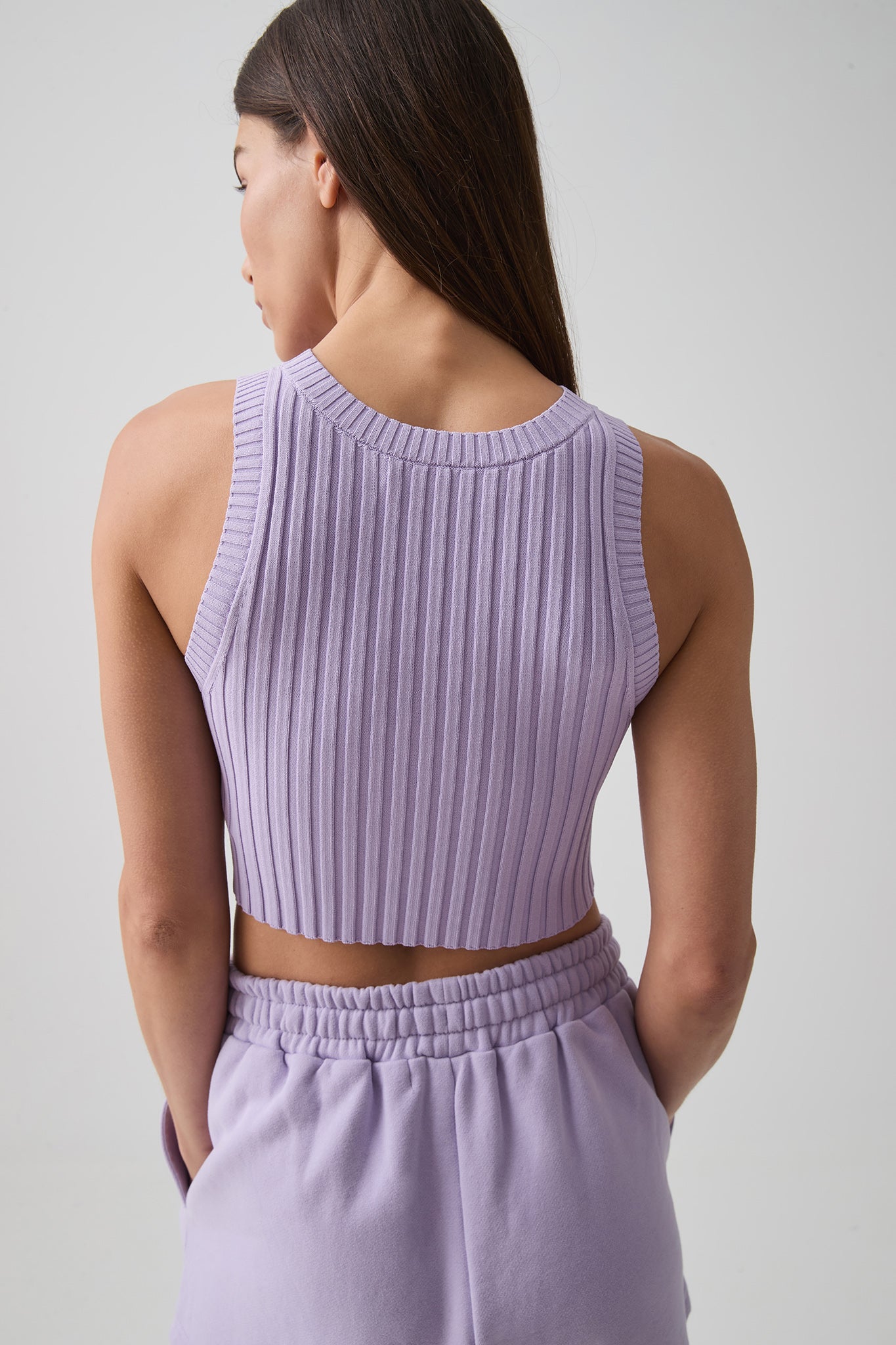 Cropped Knitted Logo Tank 135 | Lilac Rush | AJE ATHLETICA – Aje ROW