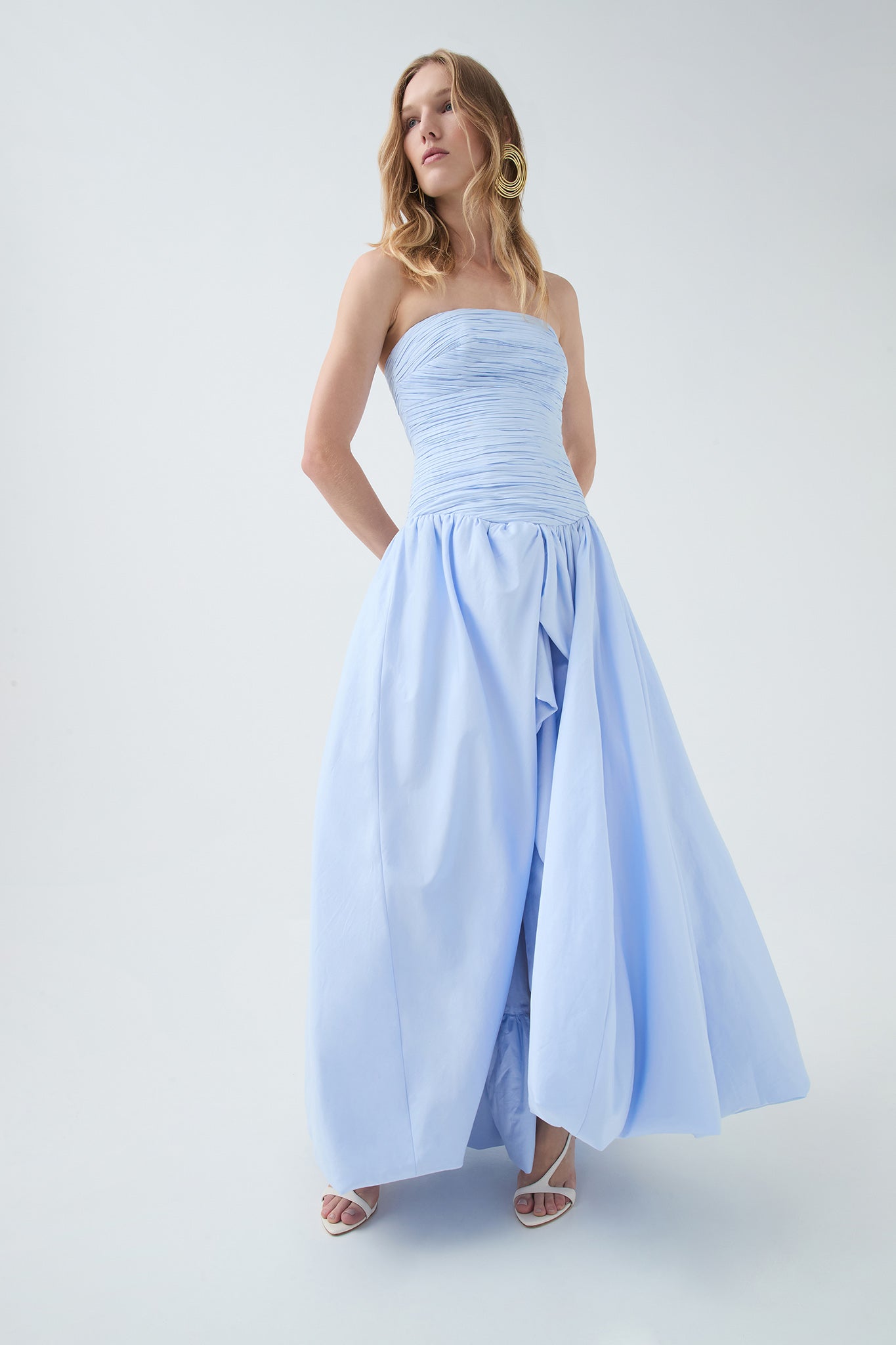 Violette Bubble Hem Maxi Dress | Pearl Blue | Aje – Aje ROW