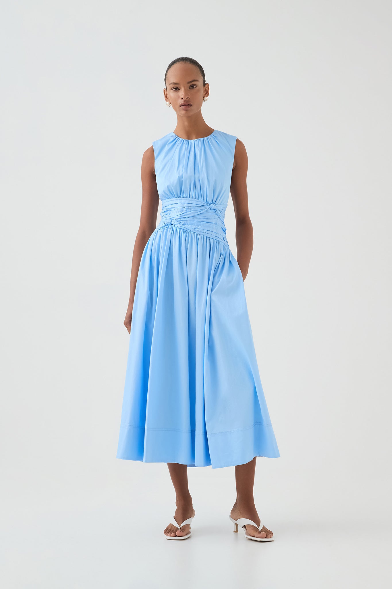 Agatha Knot Waist Midi Dress | Powder Blue | Aje – Aje ROW