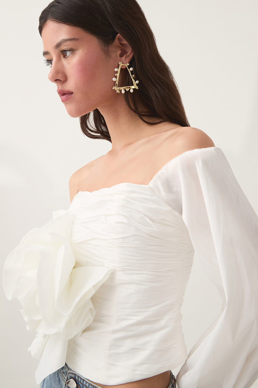 Parallels Spiral Top | Ivory | Aje – Aje ROW