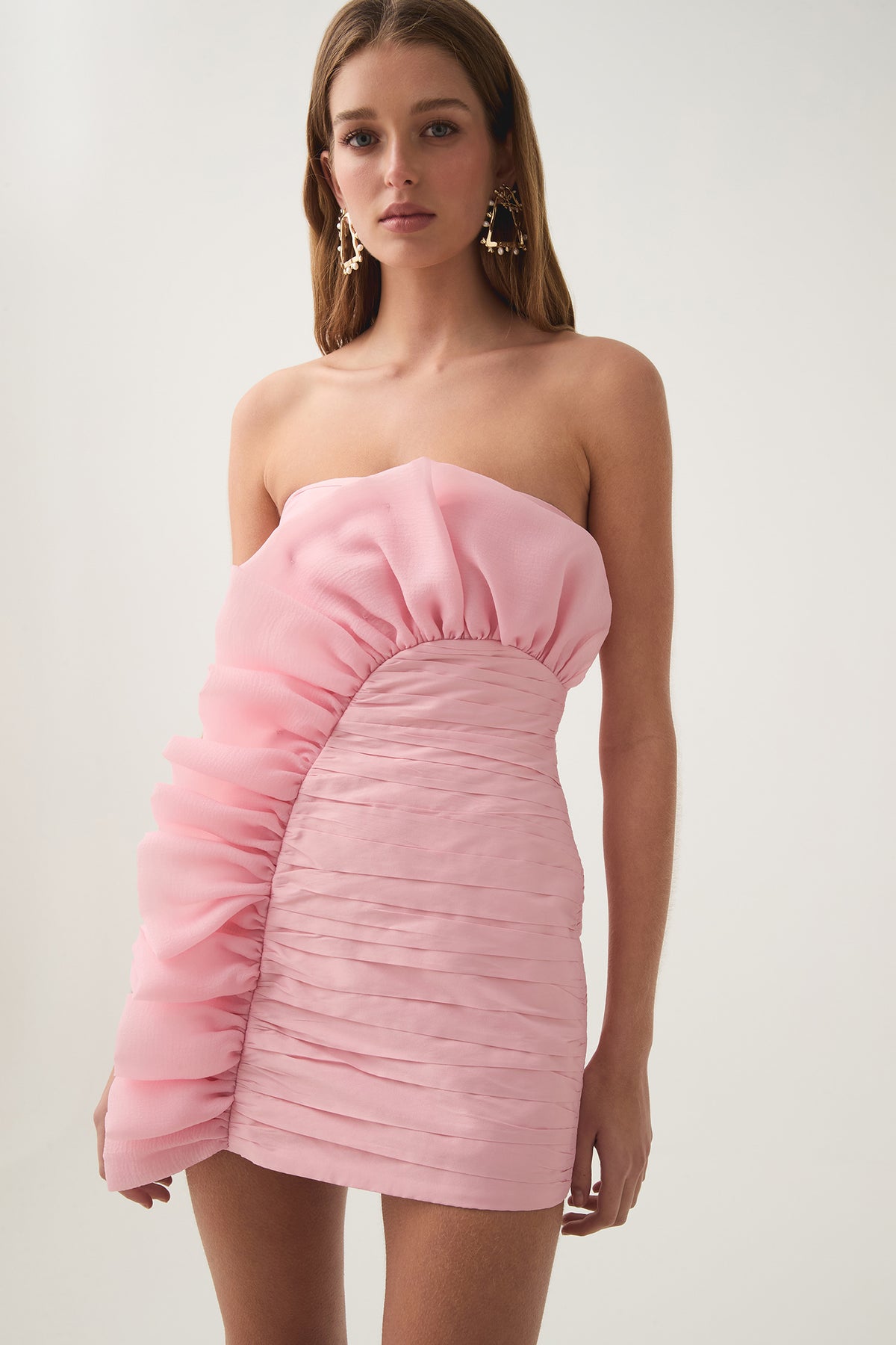 Telma Ruffle Micro Mini Dress | Pink Quartz | Aje – Aje ROW