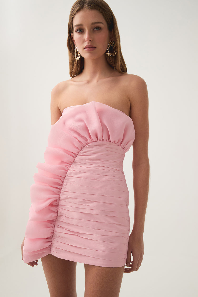 Telma Ruffle Micro Mini Dress | Pink Quartz | Aje – Aje ROW