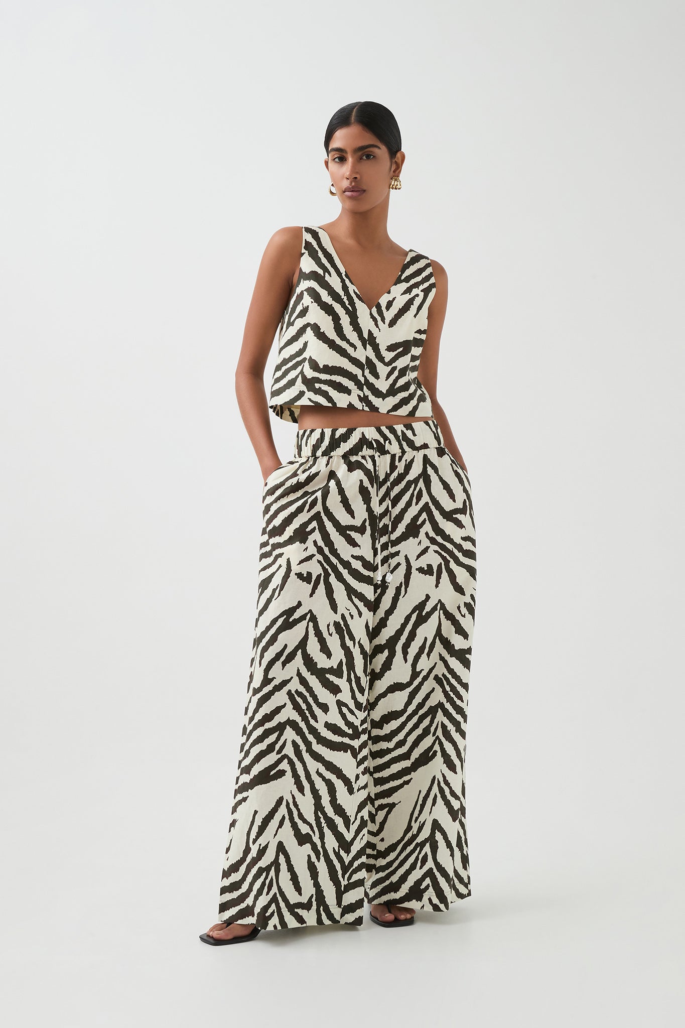 Lana V-Neck Top | Multi Zebra | Aje Studio – Aje ROW