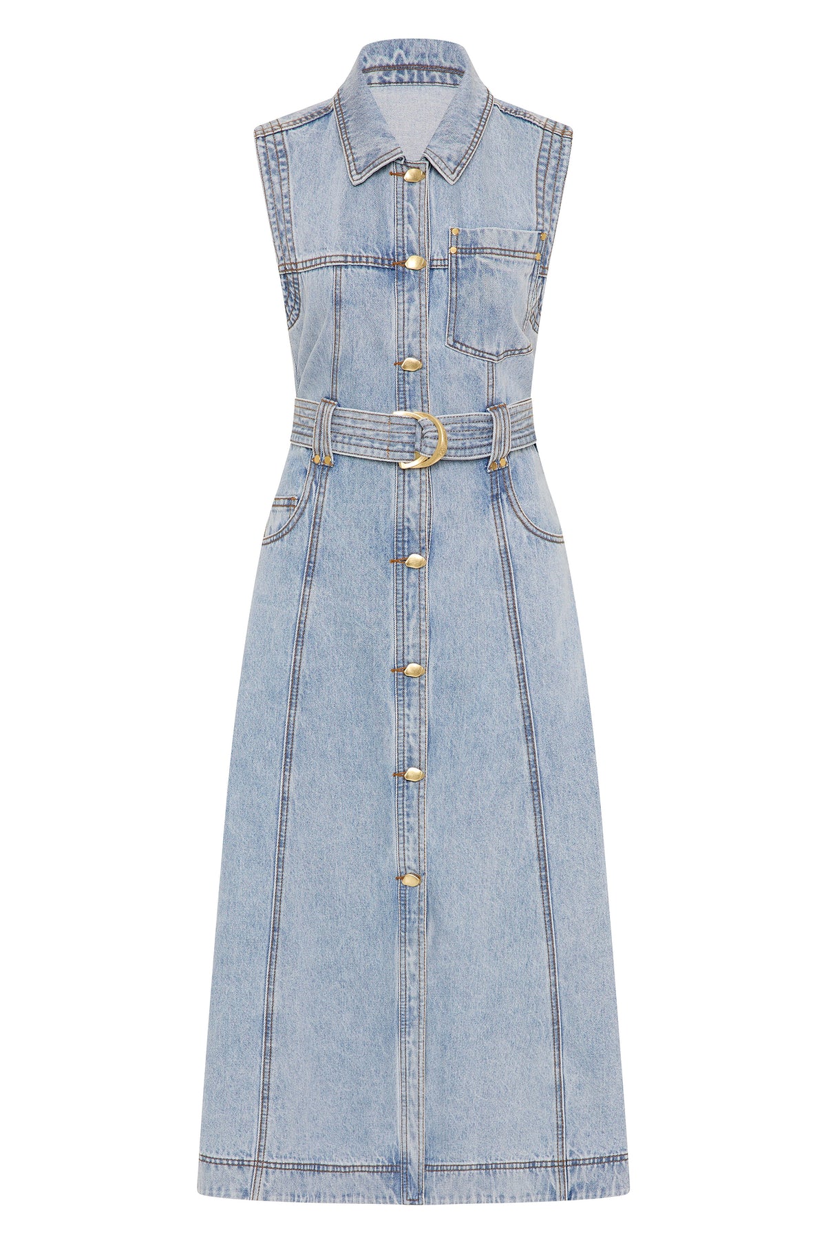 Ray Denim Midi Dress | Sea Spray Wash | Aje – Aje ROW