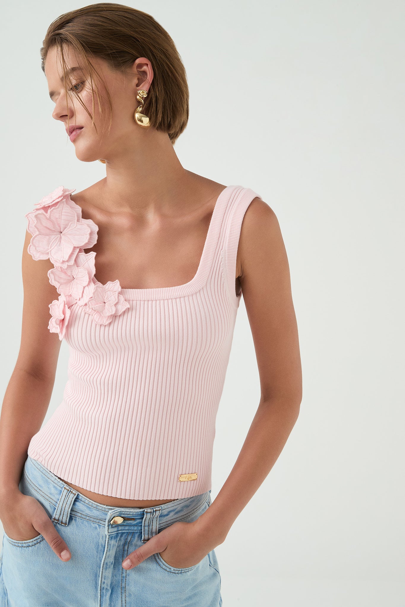 Splendour Flower Knit Tank | Pastel Pink | Aje – Aje ROW