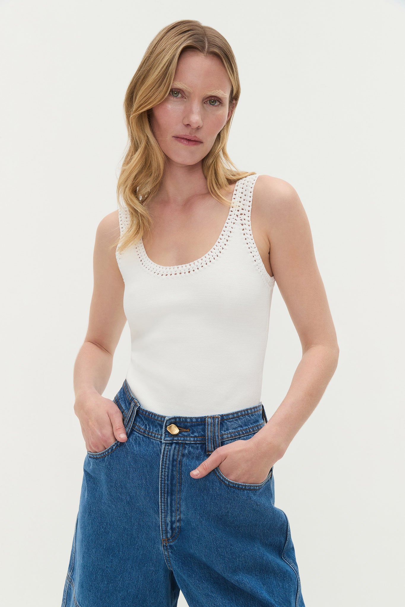 Jules Knit Tank | Ivory | Aje – Aje ROW