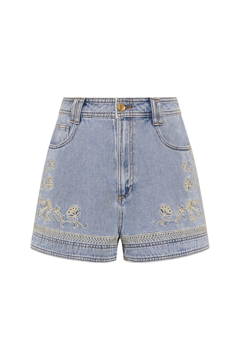 Lotus Denim Short | Light Sky Wash | Aje – Aje ROW