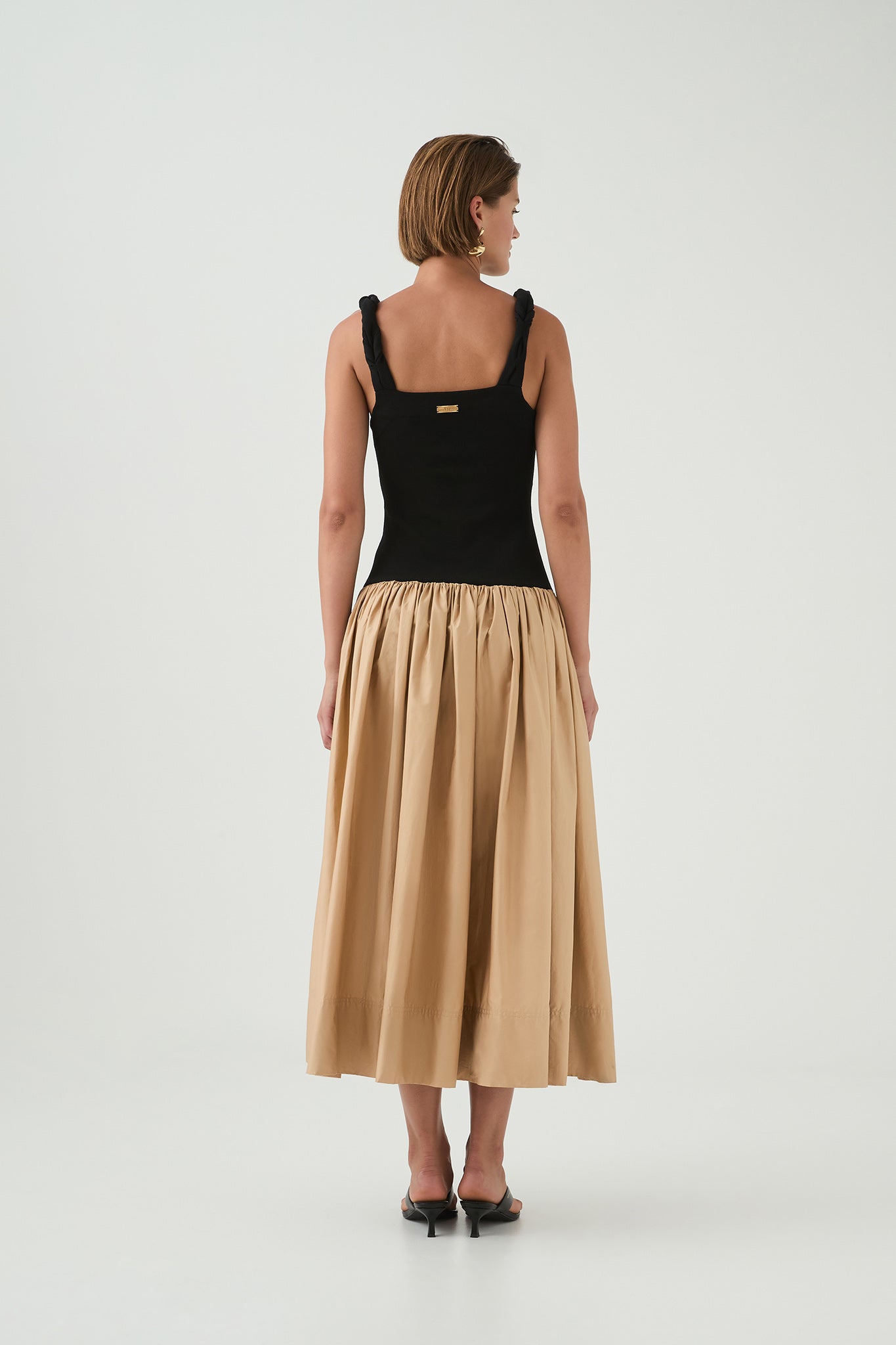 Halcyon Knit Midi Dress | Black & Sand Brown | Aje – Aje ROW