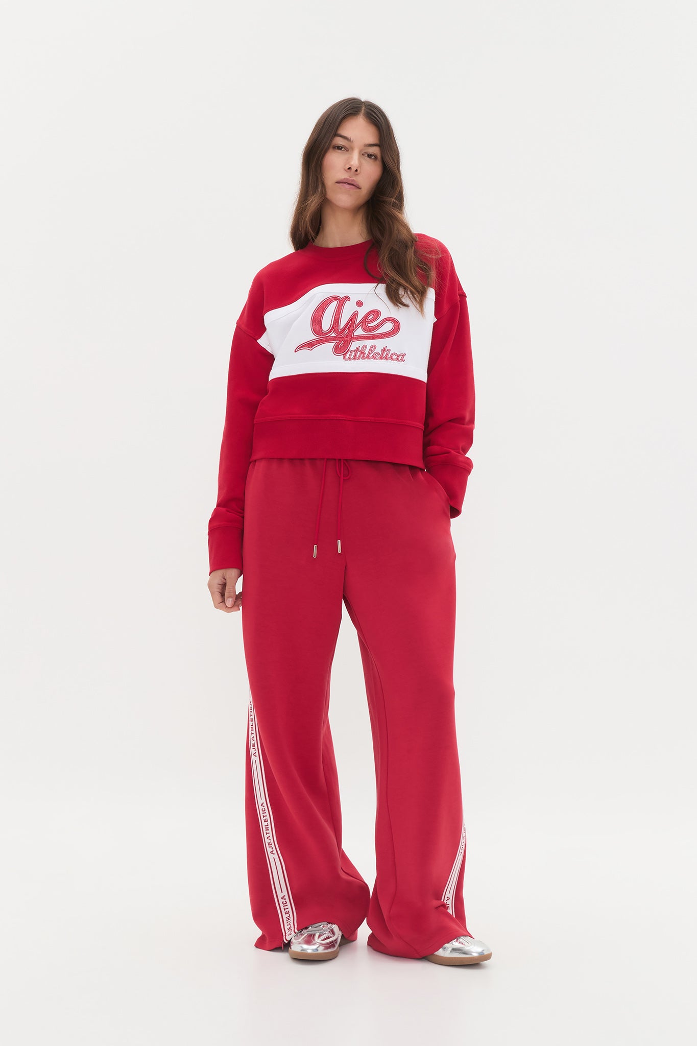 Varsity Logo Crew Jumper 401 | Pulse Red | Aje Athletica – Aje ROW