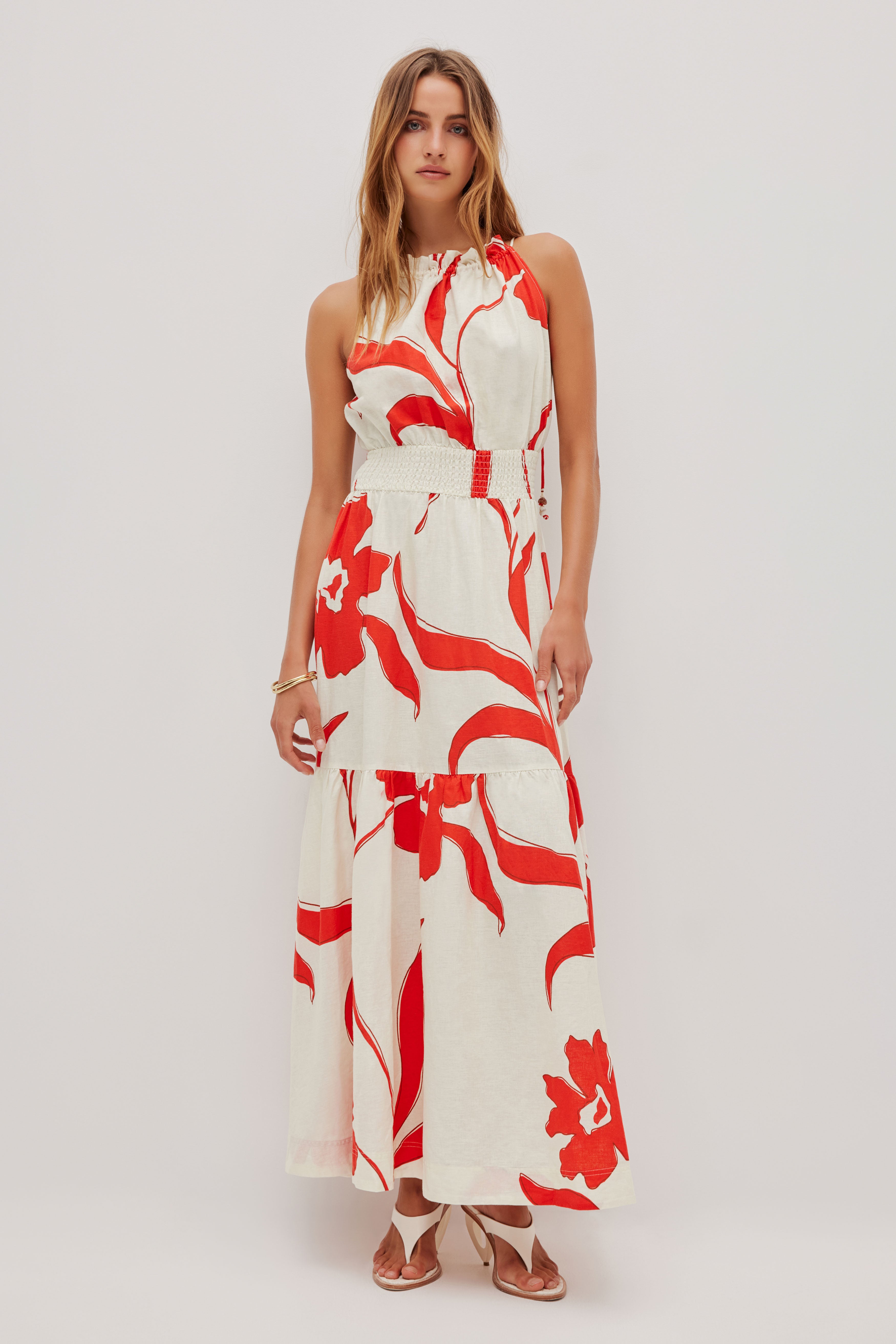 Elara Gathered Maxi Dress | Natural Petal | Aje Studio – Aje ROW