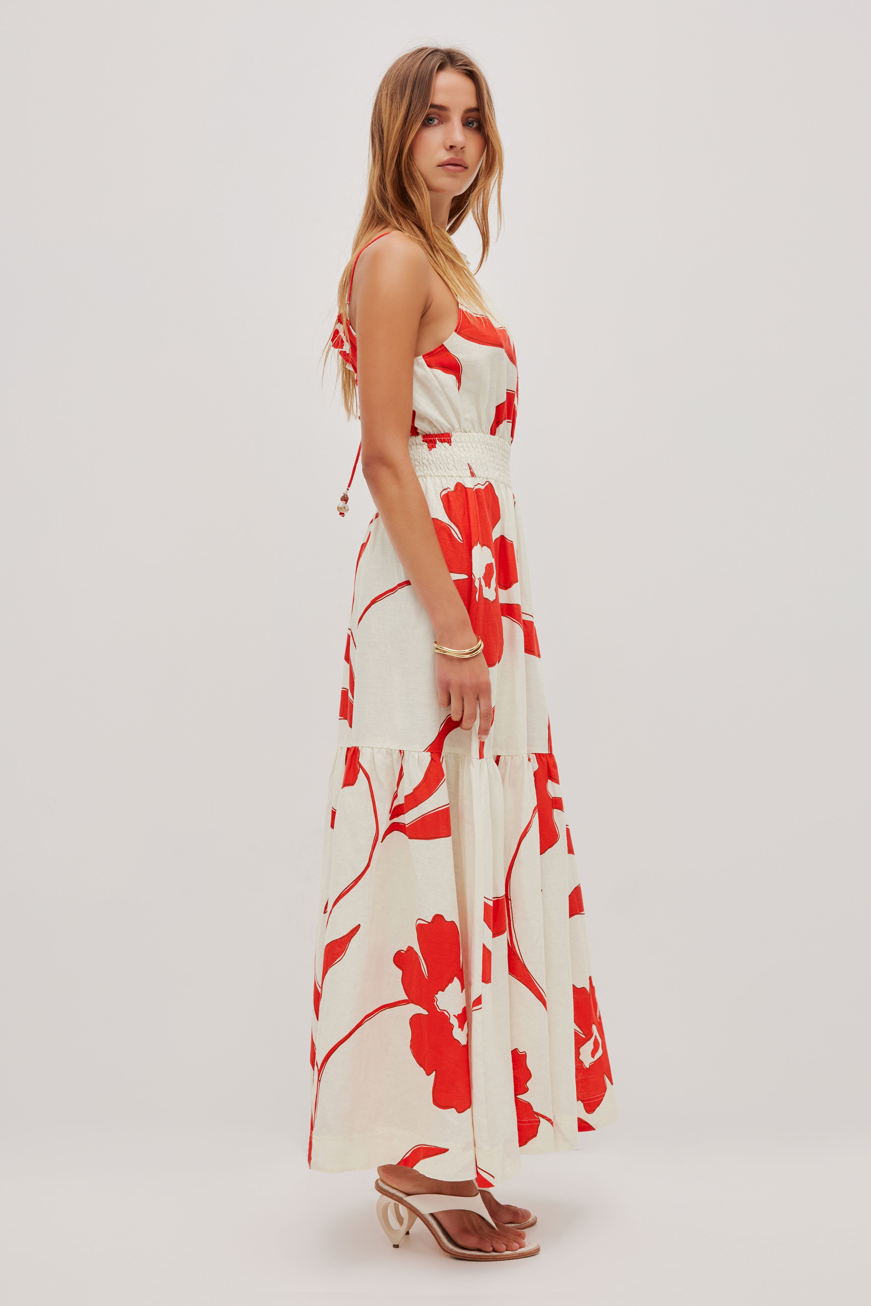 Elara Gathered Maxi Dress | Natural Petal | Aje Studio – Aje ROW