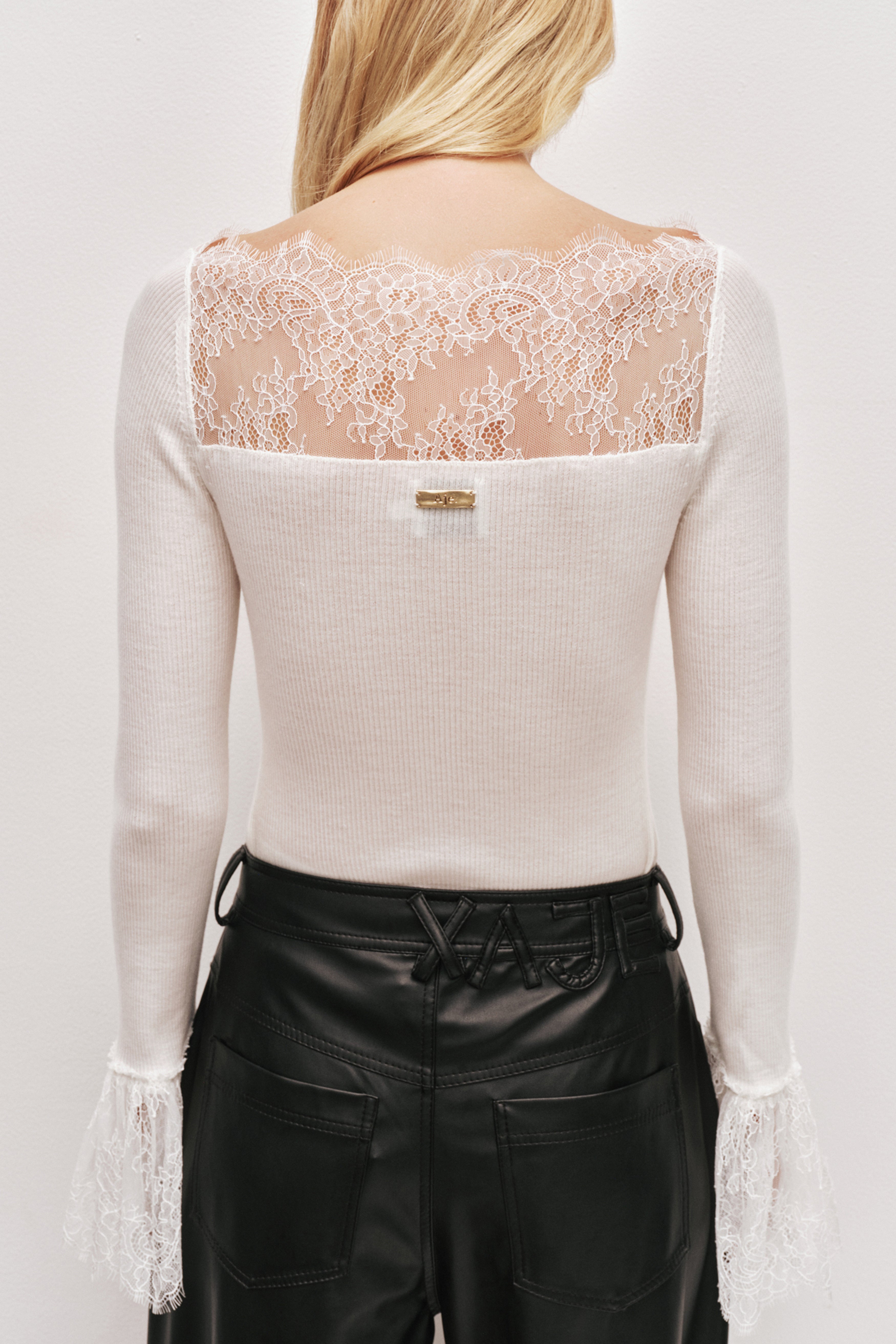 Genna Lace Knit Top | Ivory | Aje – Aje International