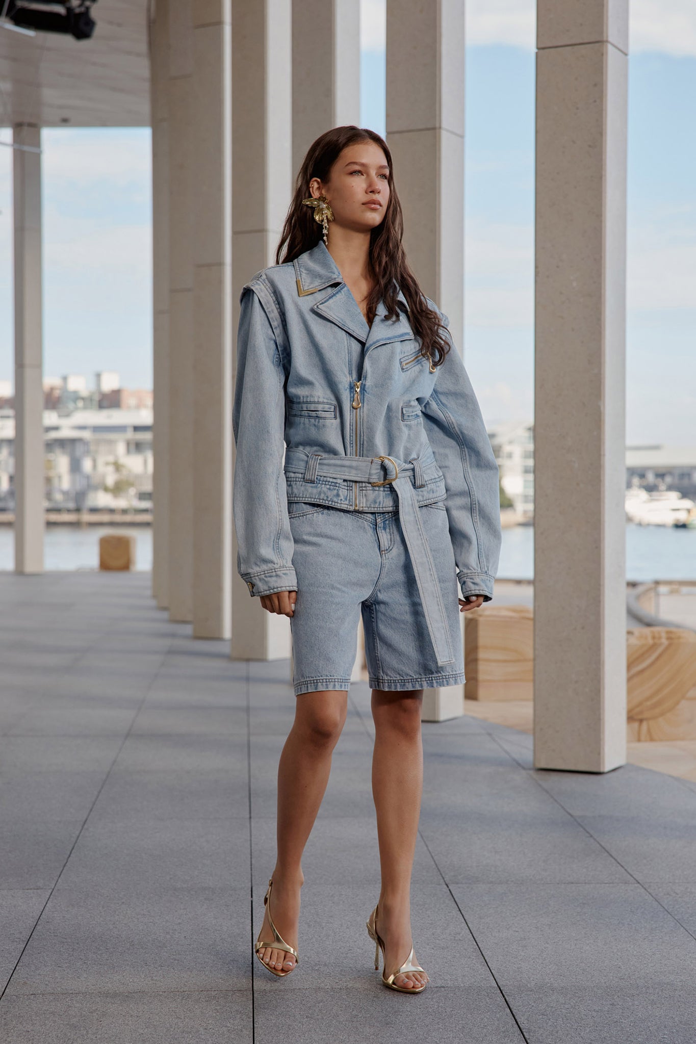 Amara Hardware Denim Jacket | Light Wash Blue | Aje – Aje ROW