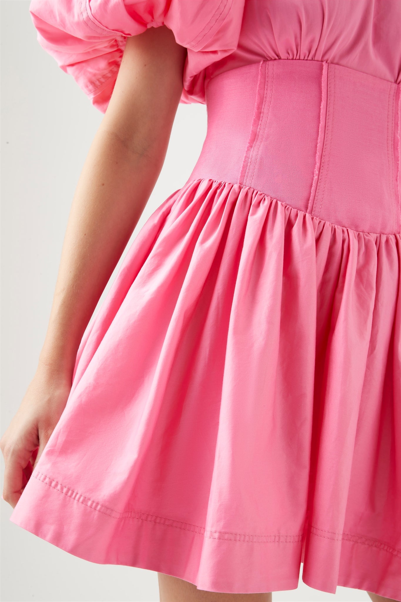 Pink Casual Dress With Sleeves